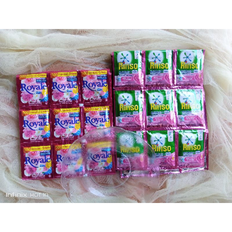 Jual Rinso cair (36 sachet) + Royale (36 sachet)+ Piring | Shopee Indonesia