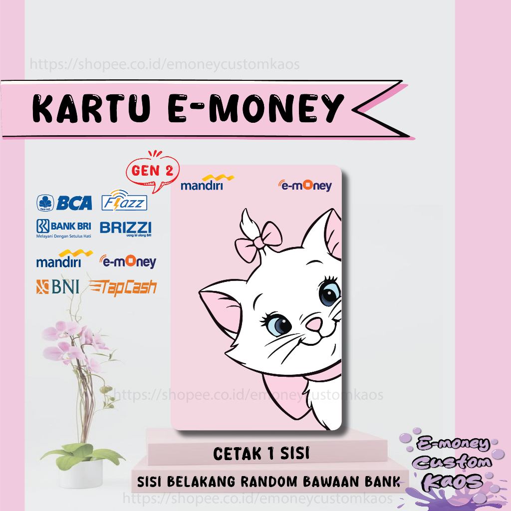 Jual KARTU EMONEY ANIME KUCING MARIE DISNEY E MONEY ETOLL MANDIRI FLAZZ ...