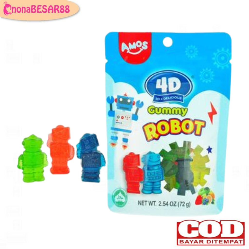 Jual Amos 4D Gummy Fruits 72gr / Permen Lunak / Permen Jelly Buah ...