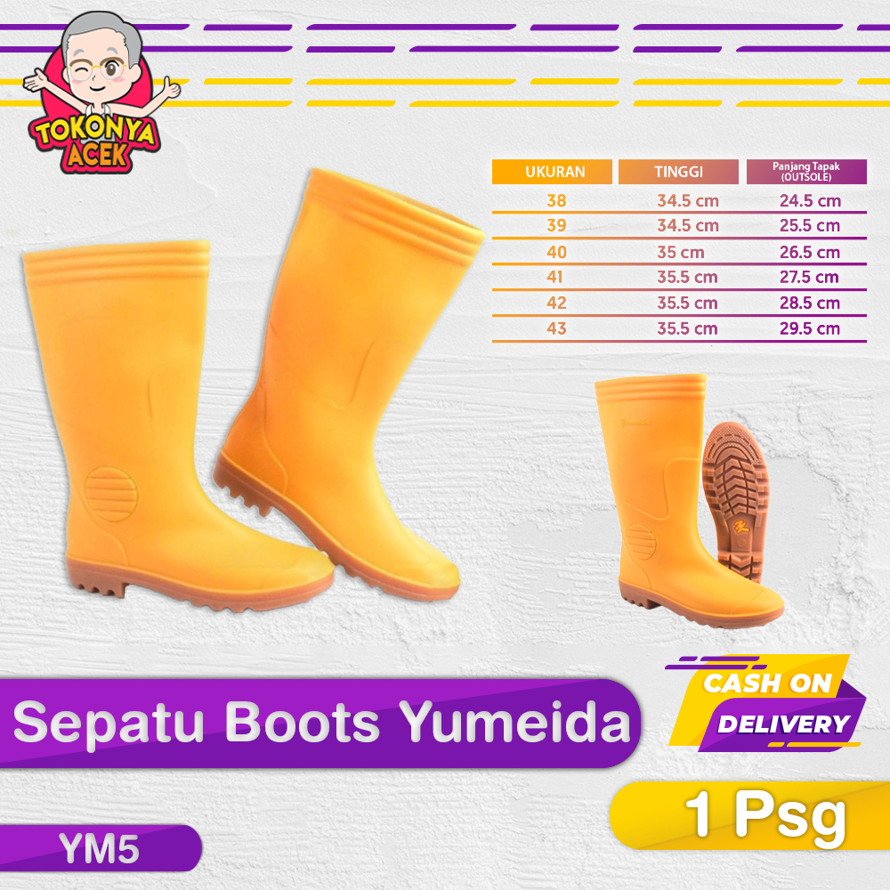 Jual Sepatu Boot Yumeida 5 Kuning Tinggi APD Kontruksi Proyek ...
