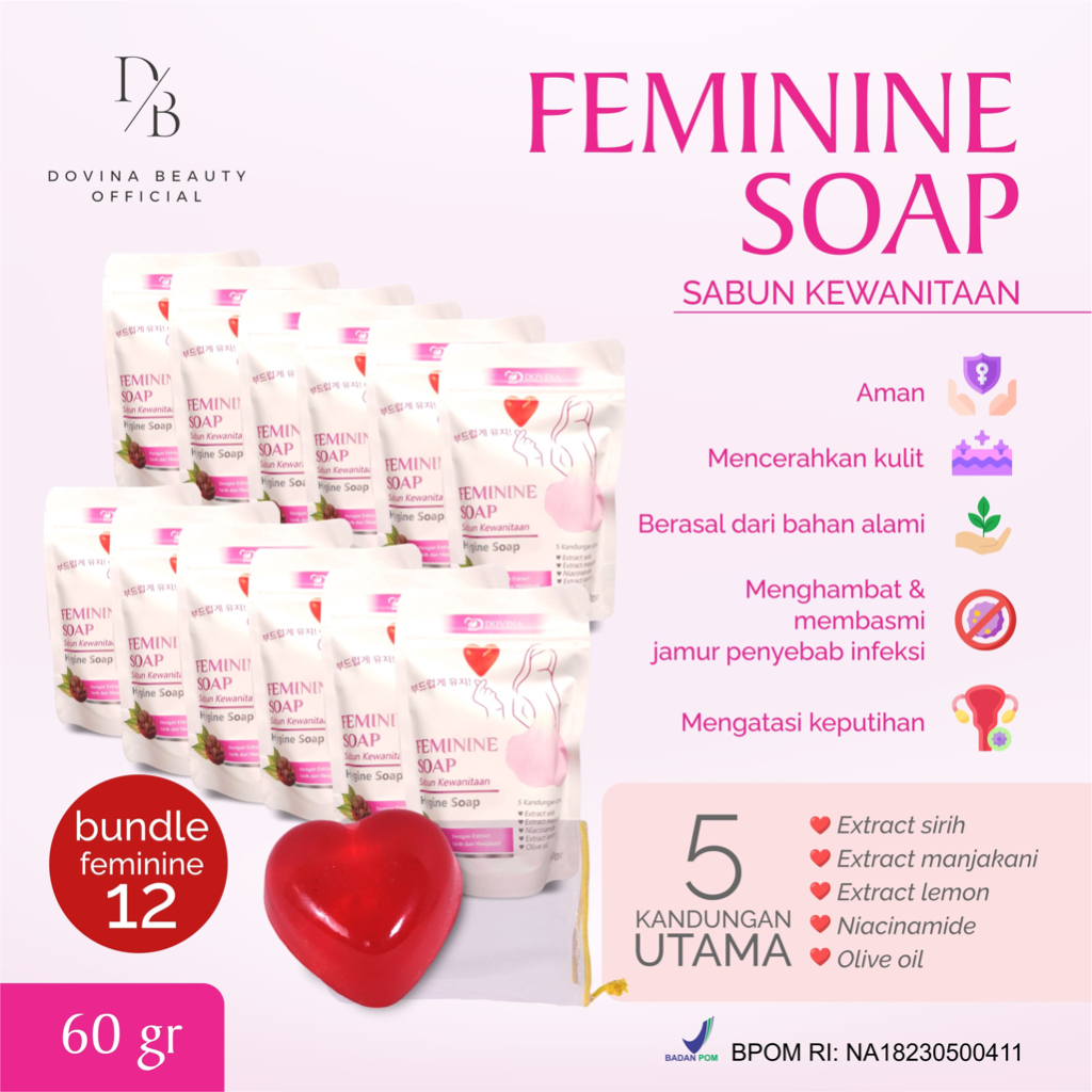 Jual 12 PCS - Dovina Feminine Hygine Soap / Sabun Miss V by Dovina ...