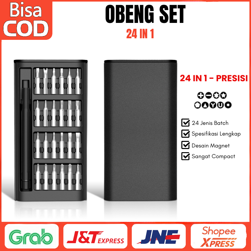 Jual Obeng set 24 in 1 Magnetic Obeng Multifungsi set 24 pcs Baut Kecil ...