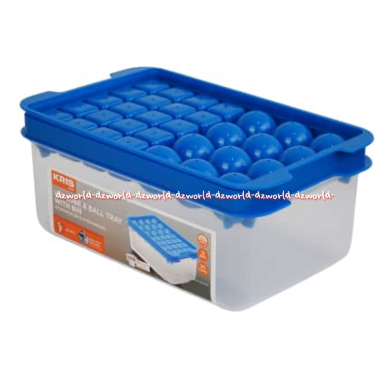 Jual Kris Ice Cube & Ball Tray With Bin Square Round Cetakan Batu Es ...