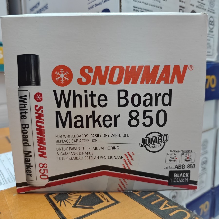Jual Spidol White board Jumbo Snowman 850 (1 Lsn / 12 Pcs) | Shopee ...