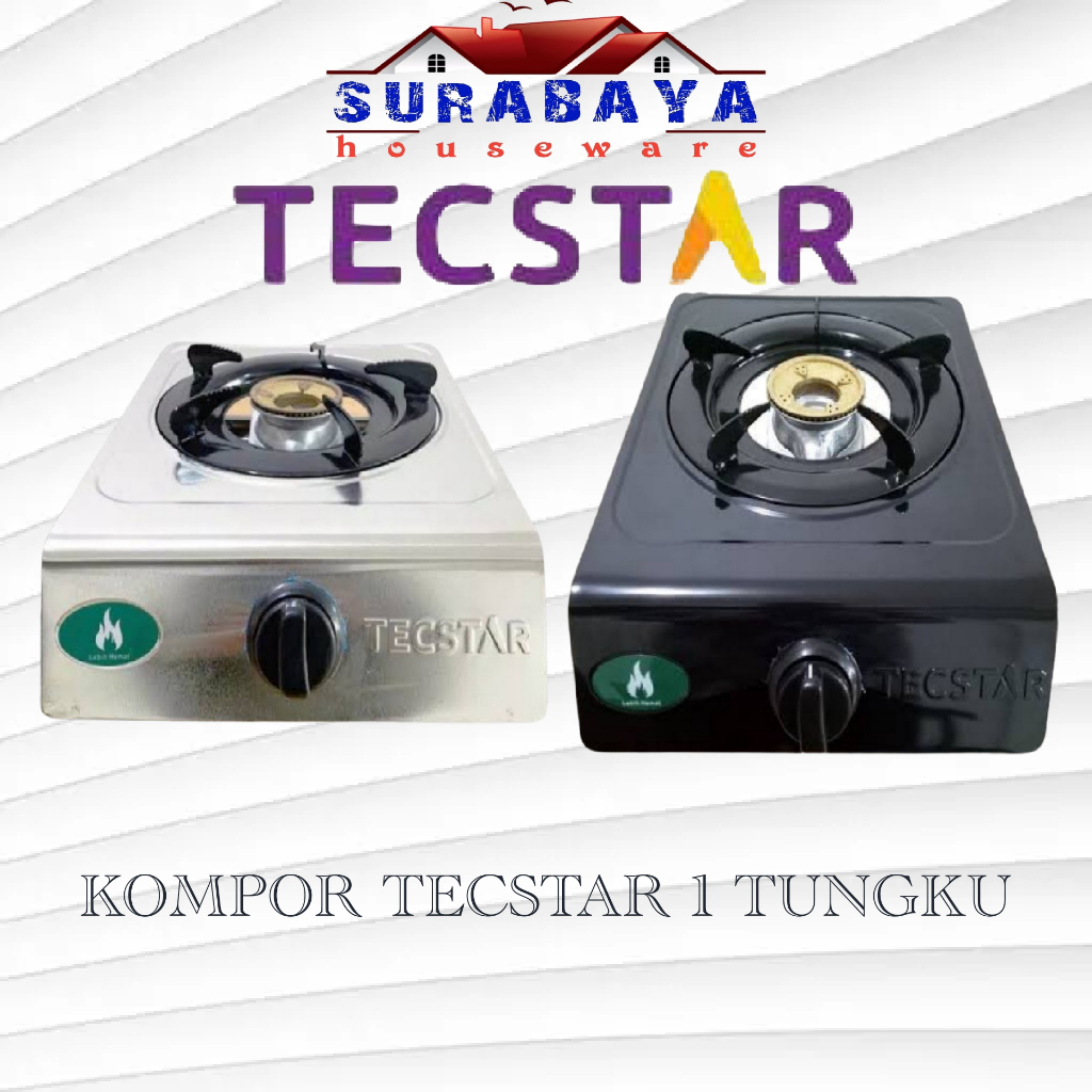 Jual Kompor Gas 1 Tungku Kompor Gas Tecstar Teflon Stainless Kompor 1 ...