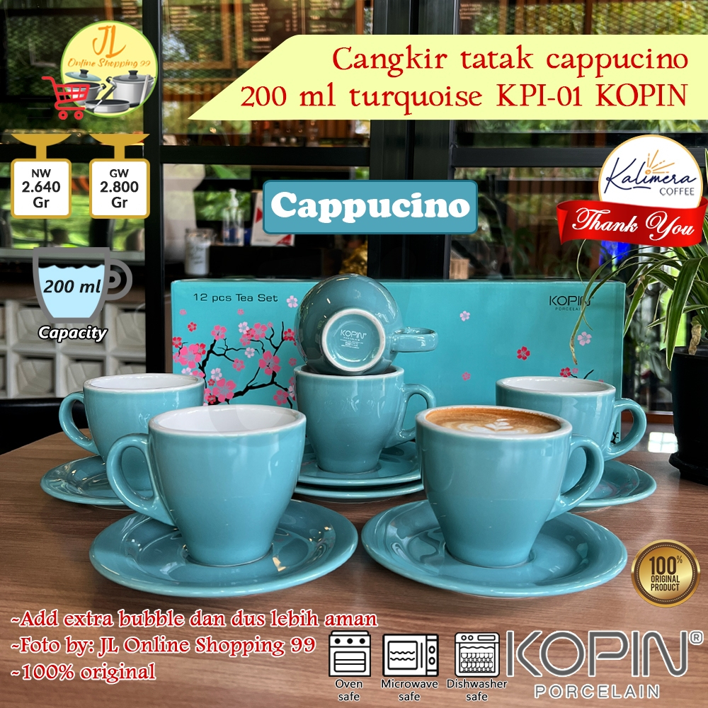 Jual KOPIN cangkir set 6 pasang warna turquoise KPI-01 TWO TONE KOPIN ...