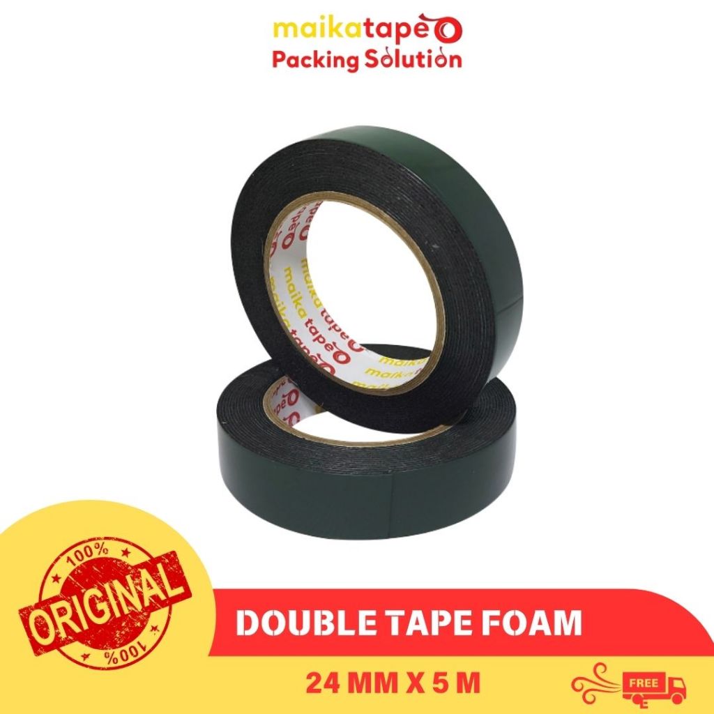 Jual ISOLASI DOUBLE TAPE FOAM MAIKATAPE 24MM (1 ROLL) | Shopee Indonesia