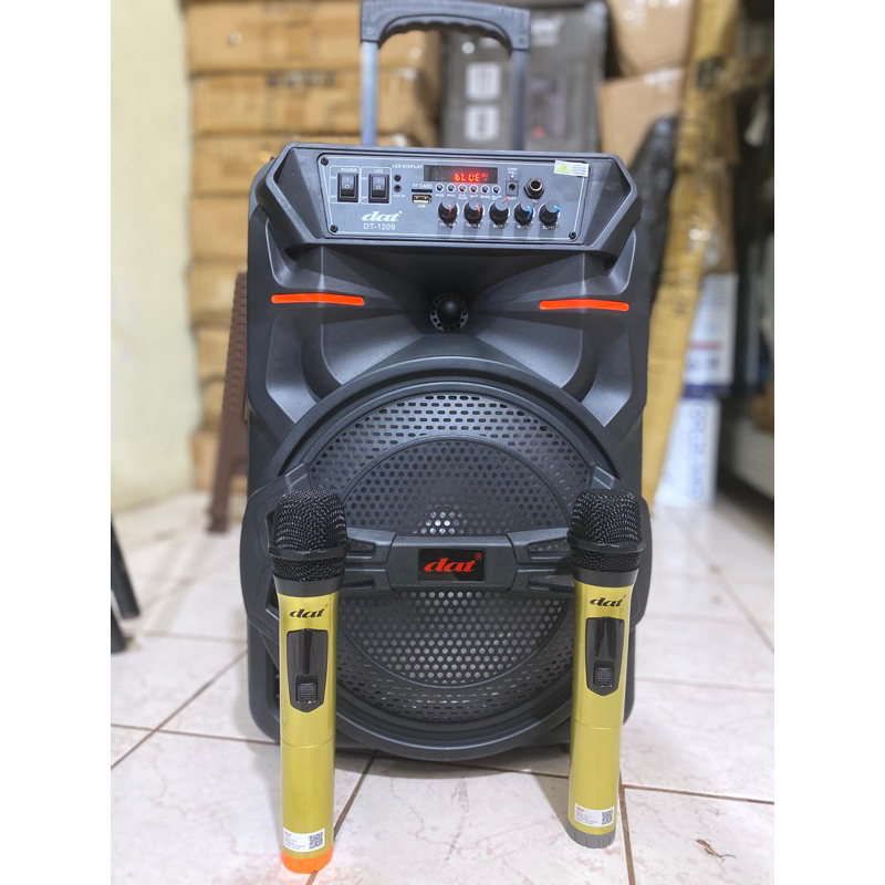 Jual Speaker Portable Dat DT1209 Usb Bluetooth Wireless 12 Inch ...