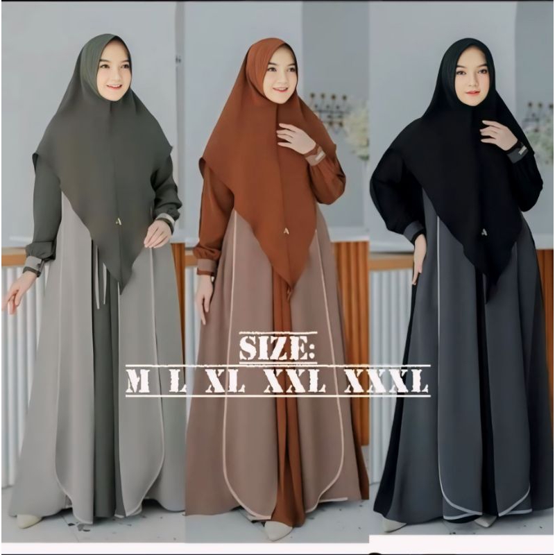 Jual Gamis Kayla Set Hijab Syari Terbaru Super Mewah Variasi Cantik ...