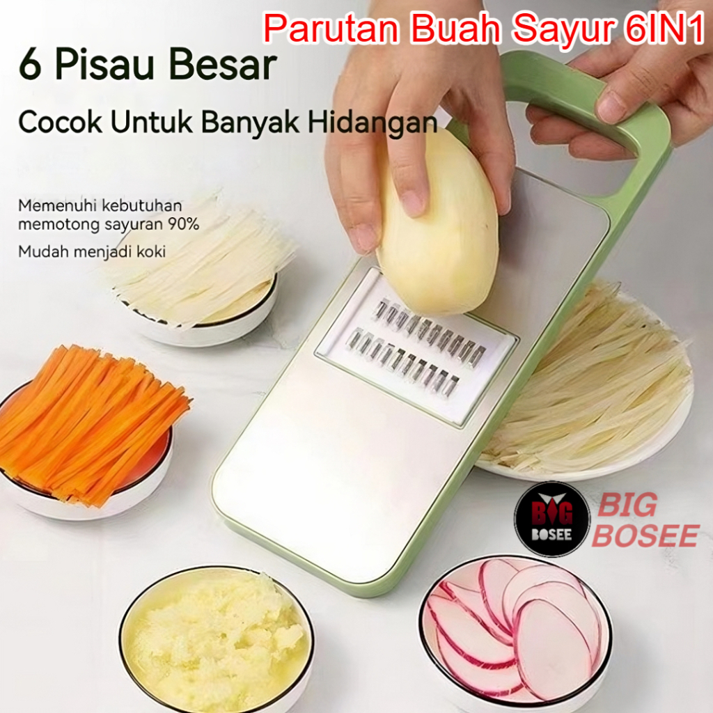 Jual BB7 - Stainless Vegetable Cutter Parutan Peeler Sayur Buah 6 IN 1 ...