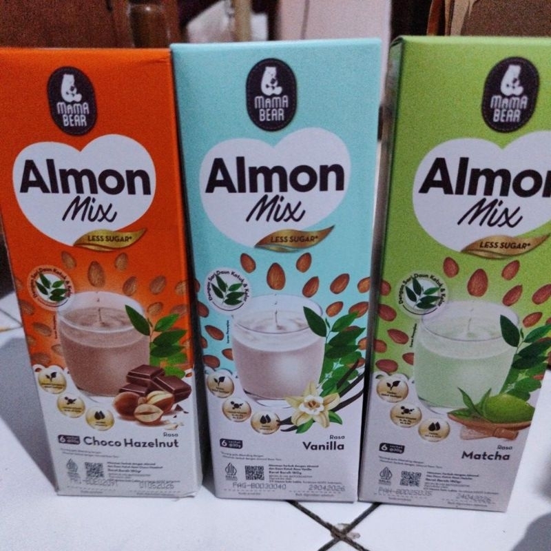 Jual Almon Mix less sugar isi 6 sachet rasa choco hazelnut vanilla ...