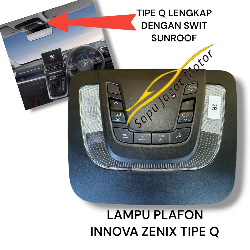 Jual lampu plafon innova zenix tipe Q original lengkap dengan swit ...