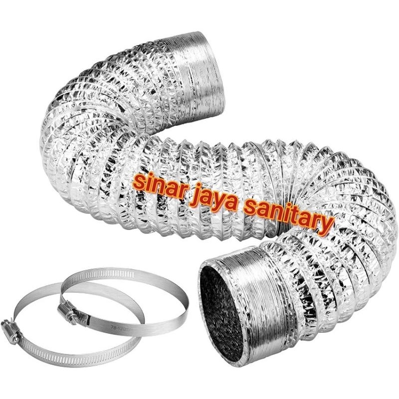 Jual Flexible cerobong asap 6inch 10meter (Free klem 2 ) / pipa ...