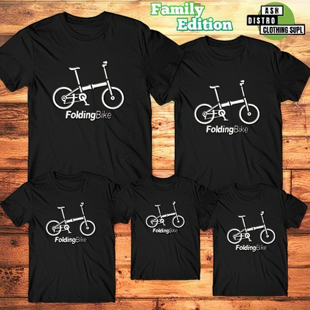 Jual Kaos couple keluarga motif sepeda folding bike / kaos kapel family ...