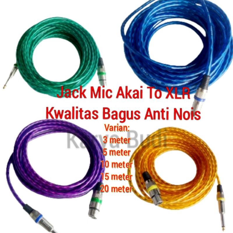 Jual Kabel Mic Akai To XLR Anti Nois kwalitas Bagus, 3 s/d 20 meter ...