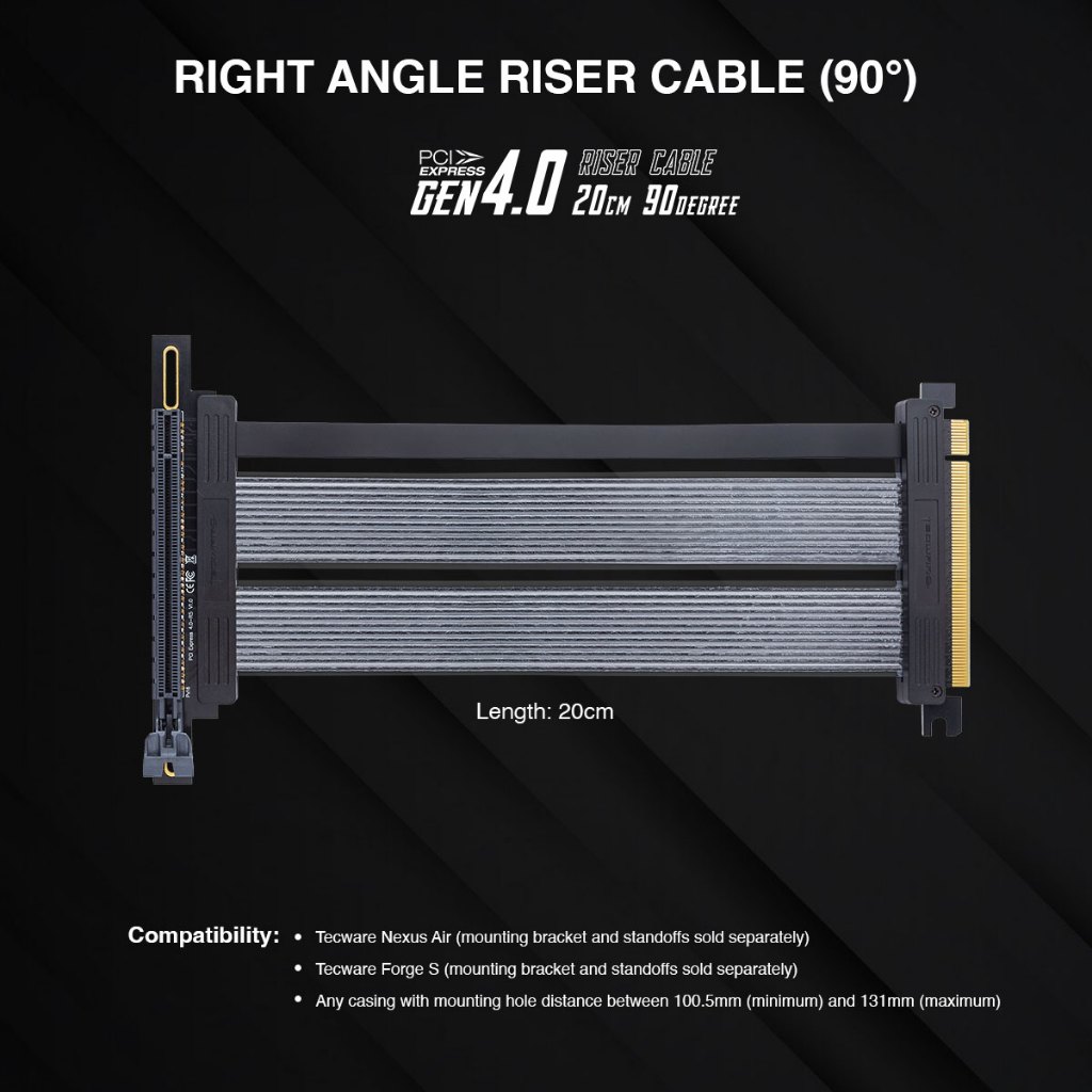 Jual TECWARE PCIE GEN 4.0 Riser Cable 20 cm | Shopee Indonesia