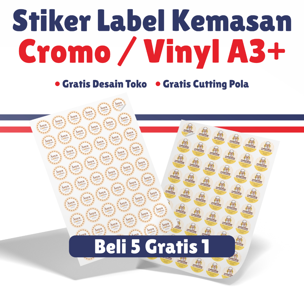 Jual Cetak Stiker Label Makanan Custom Sudah Termasuk Cutting Gratis ...