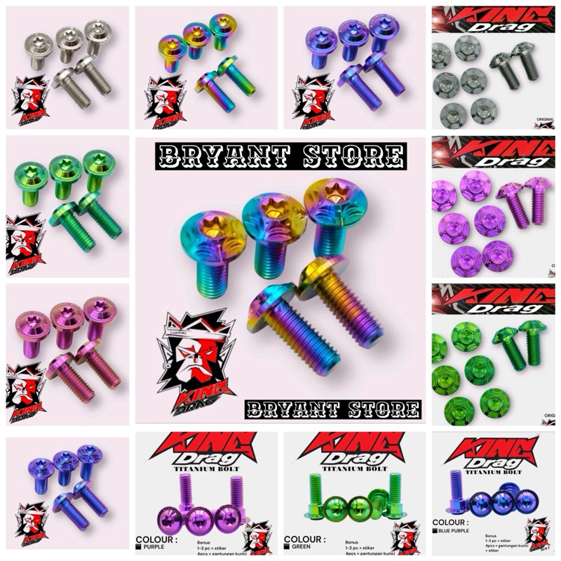 Jual BAUT TITANIUM BOLT KING DRAG ORIGINAL THAILAND BAUT PIRINGAN ...