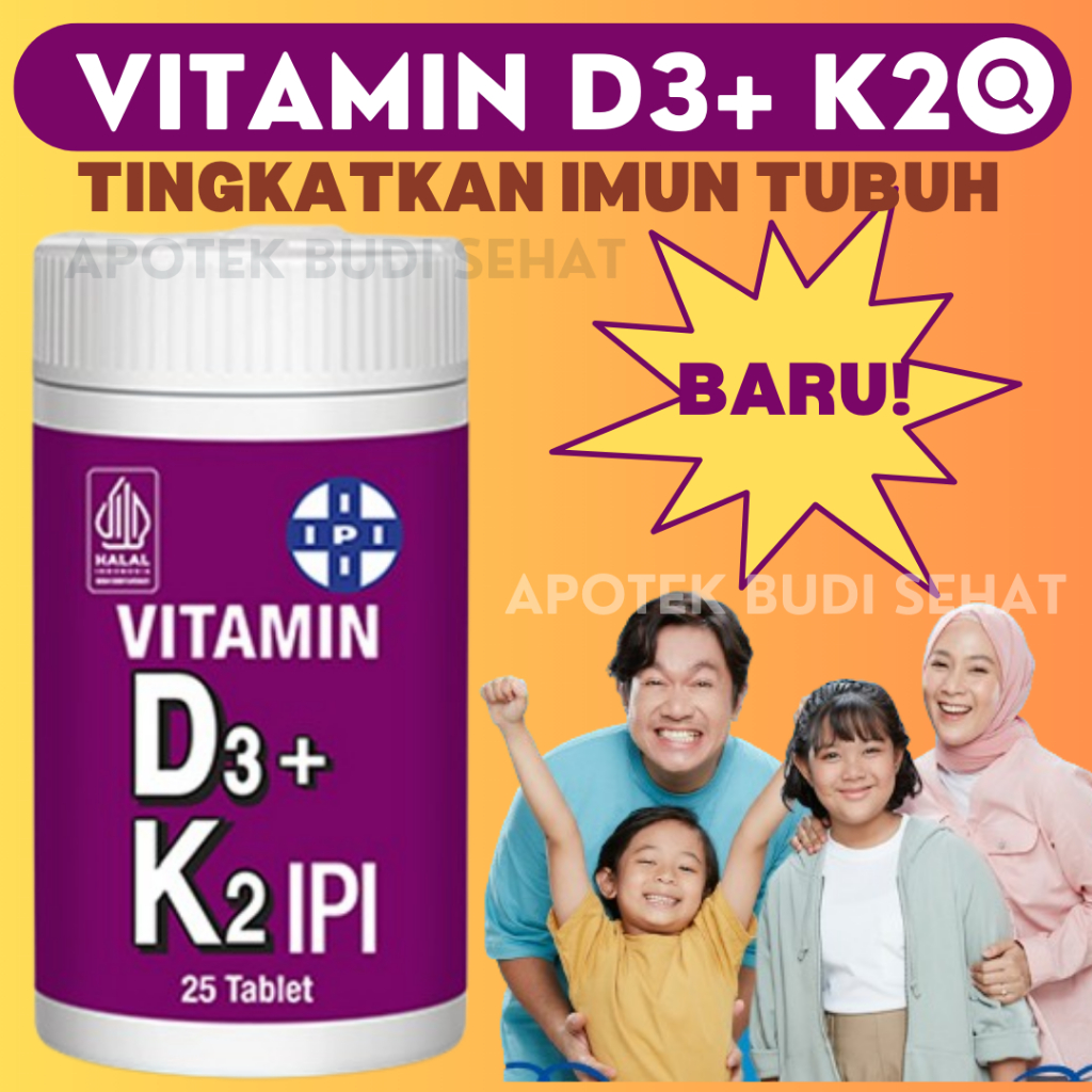 Jual Vitamin IPI D3 K2 isi 25 tablet Jaga Imun Vit D Vitamin D ...