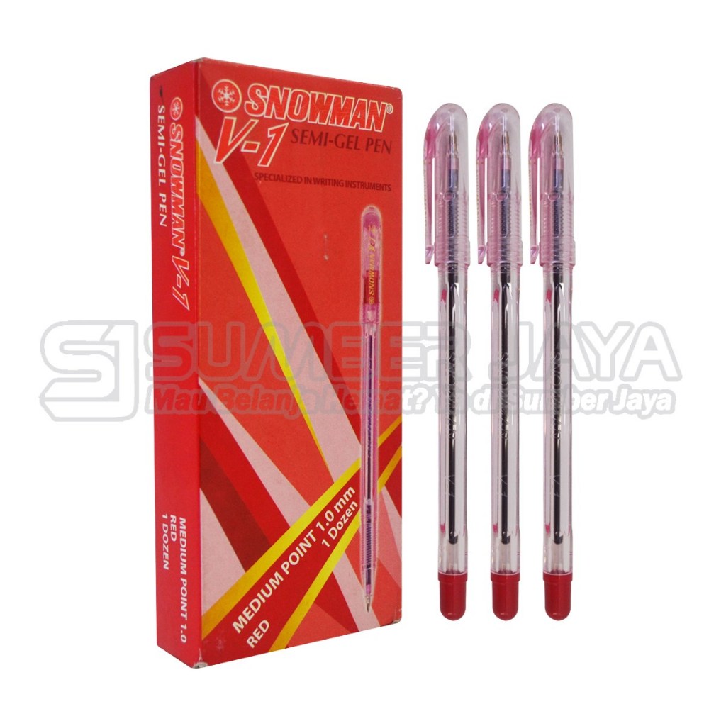 Jual Ballpoint Pulpen Pena Semi Gel Pen V1 Snowman 1 mm Warna | Shopee ...