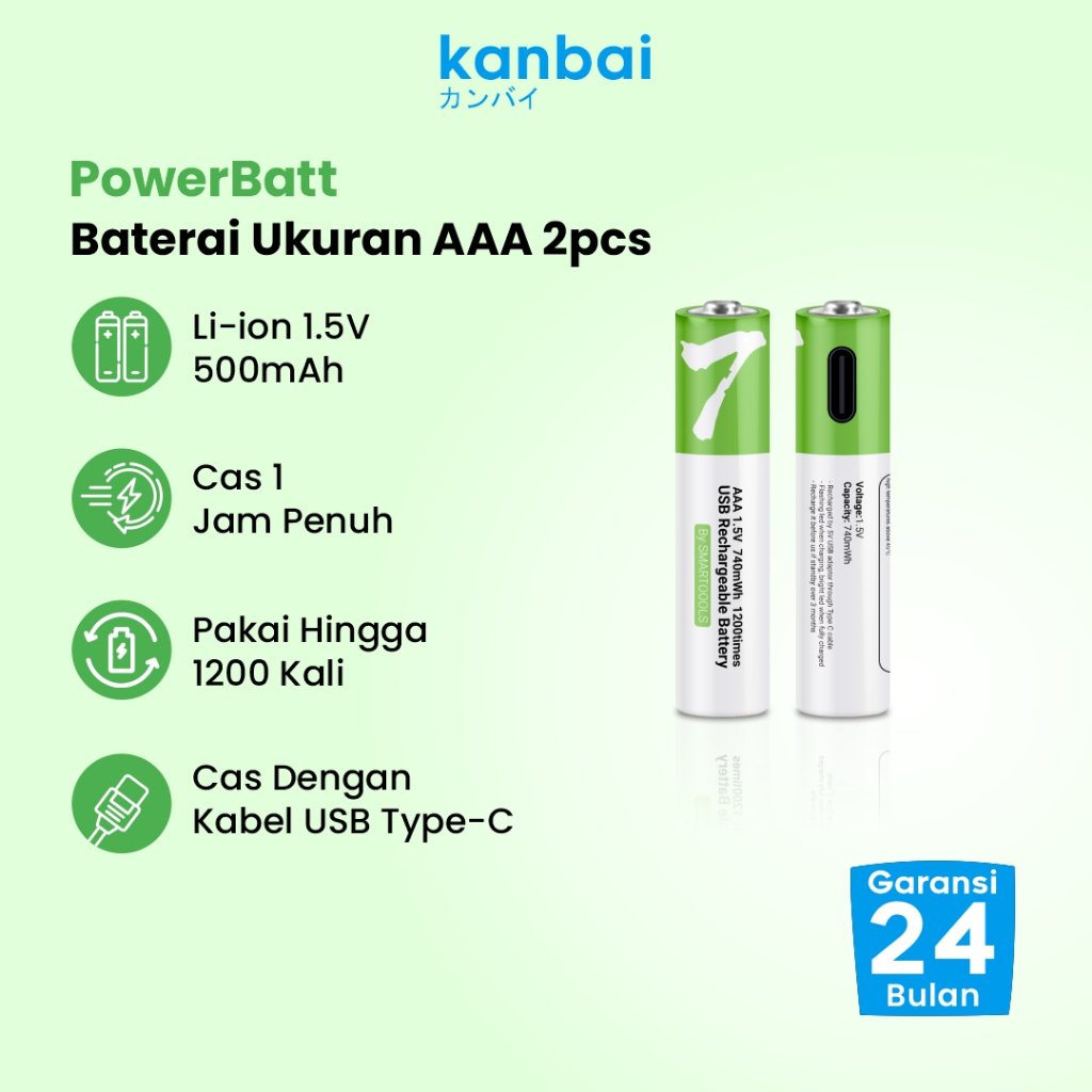 Jual Smartoools Battery AAA Type-C 1.5V Rechargeable 2 pcs Original ...