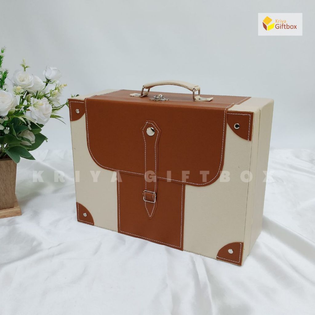 Jual Box Souvenir/Hampers Model Koper Terbaru | Box Koper Warna Cream ...