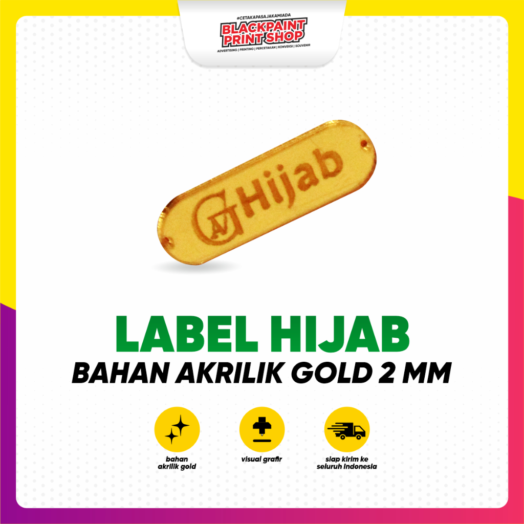 Jual Label Hijab Akrilik / Merk Akrilik / Label Hijab Custome | Shopee ...