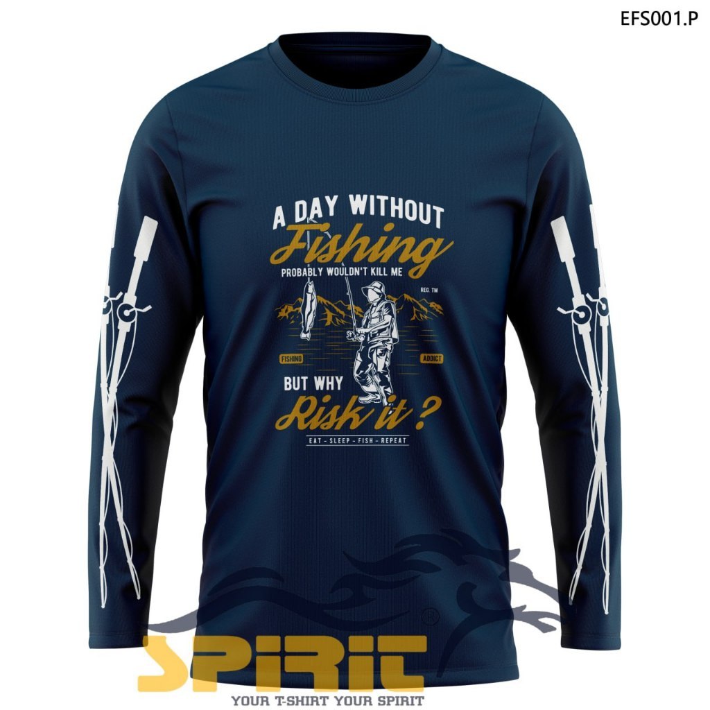 Jual Kaos Mancing Pria Lengan Panjang Baju Mancing Fishing Katun Sablon ...