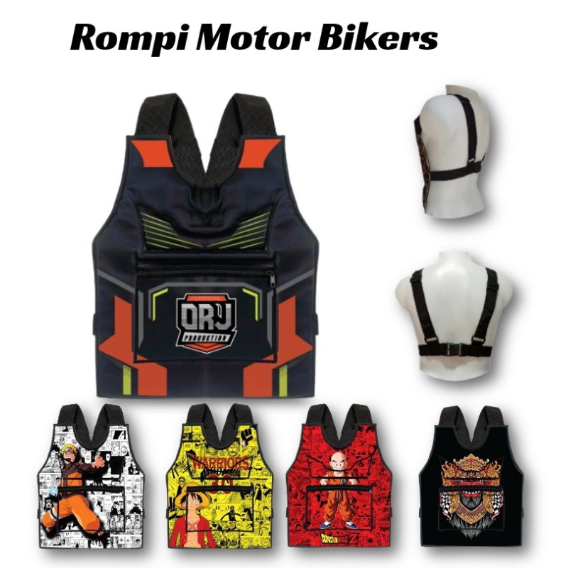 Jual Rompi Motor Bikers Motif Anime/Rompi Body Protector Pelindung Dada ...