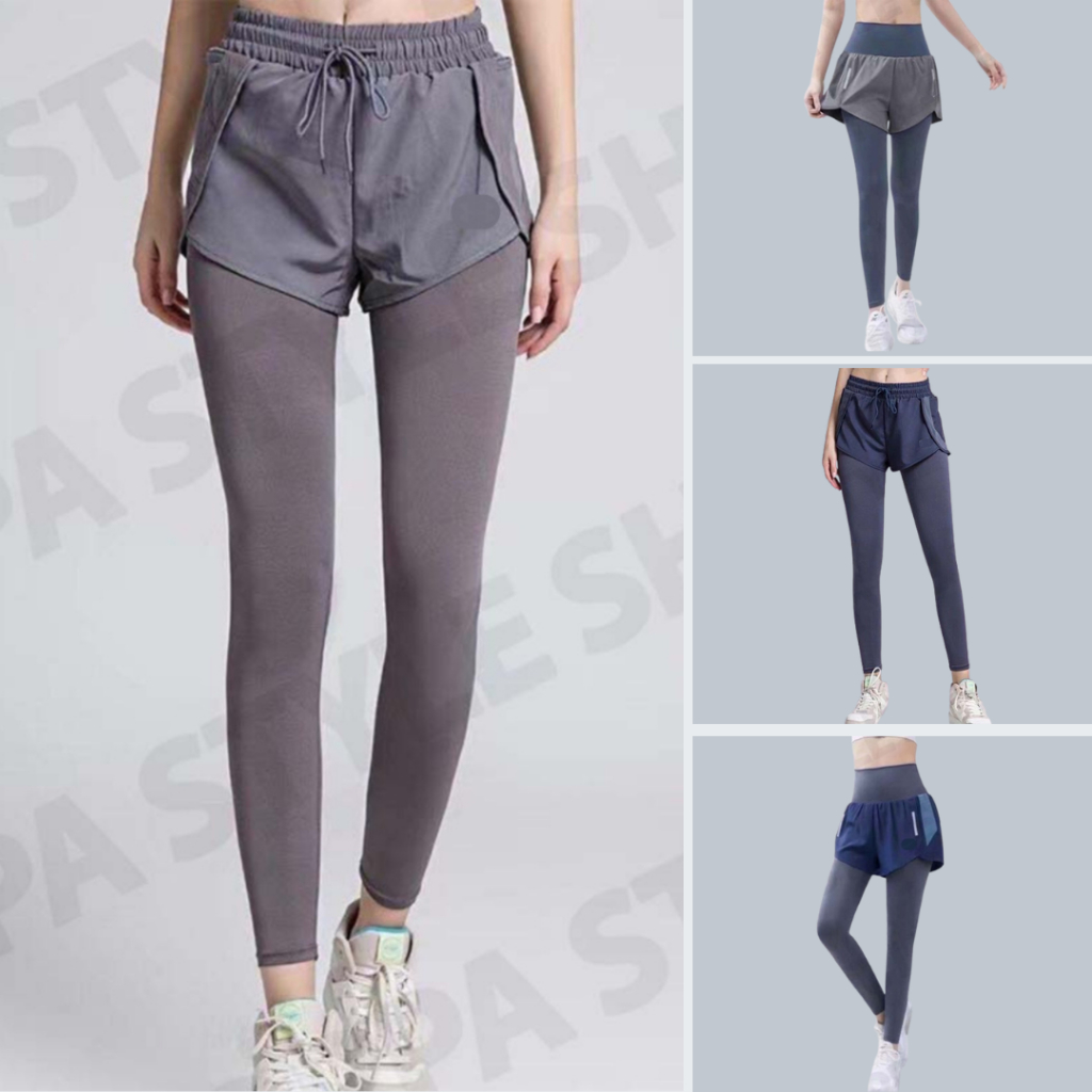 Jual Oppa Style Shop Summer Sports Pants Ladies Double Layer Exercise ...