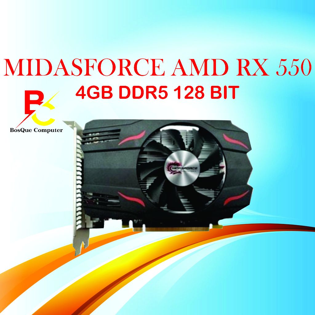 Jual VGA Midasforce AMD Radeon RX 550 4GB GDDR5 128 Bit Resmi | Shopee ...