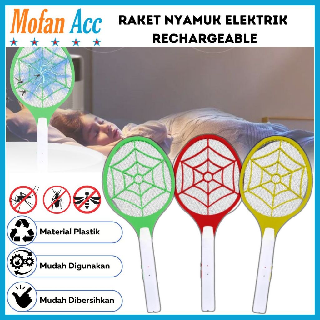 Jual Raket Nyamuk Elektrik Rechargeable / Mosquito Trap Killer / Alat ...