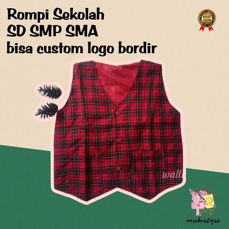 Jual Rompi Sekolah SD/SMP/SMA CUSTOM LOGO BORDIR REQUEST | Shopee Indonesia