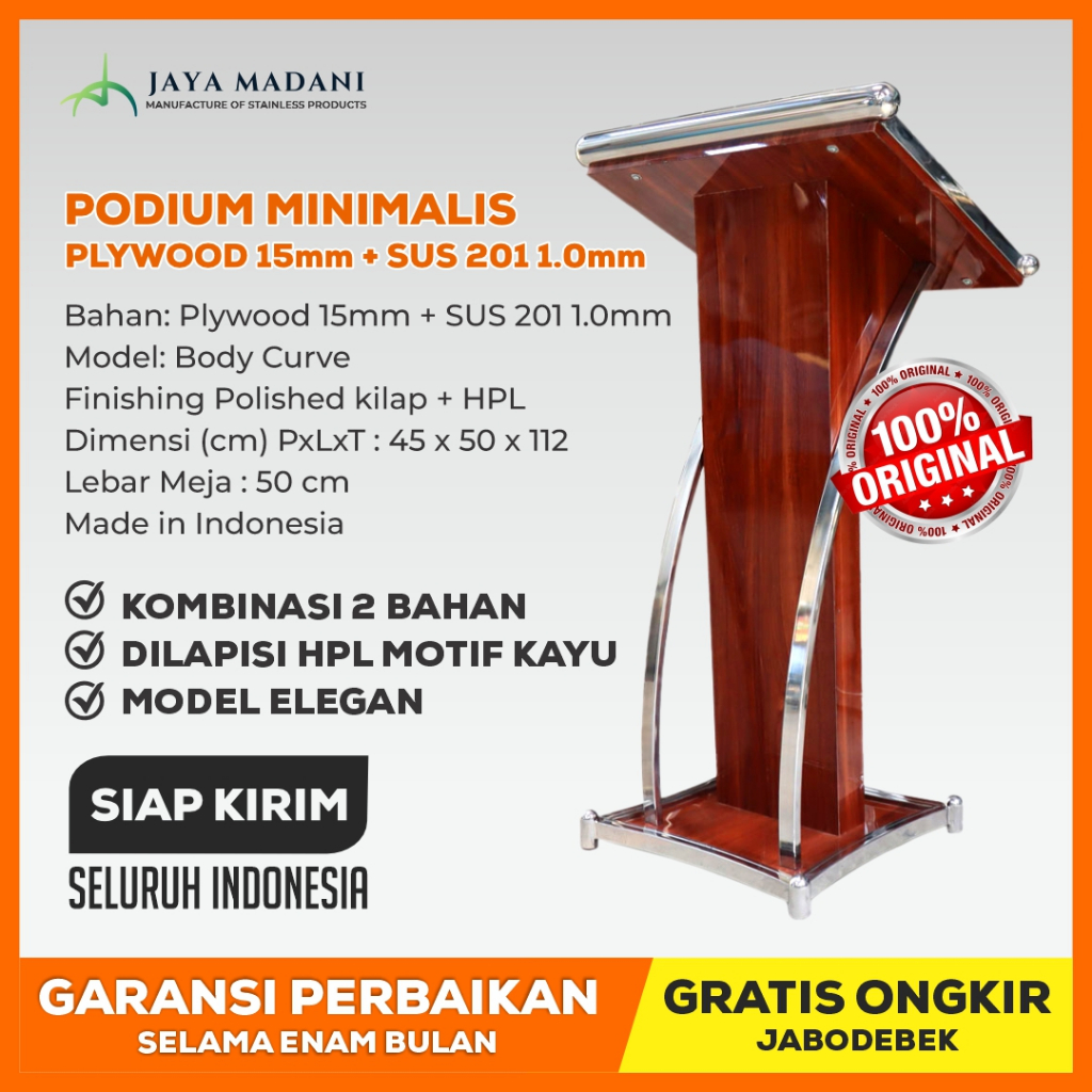 Jual Mimbar Minimalis Mimbar Masjid Podium Modernm Elegant Untuk Pidato ...