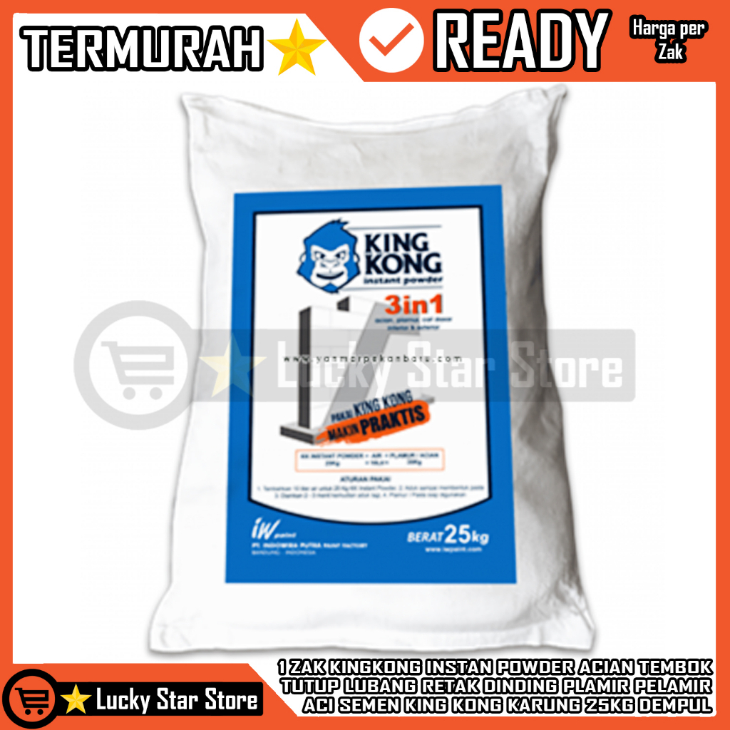Jual [Kargo] Plamir Tembok King Kong Kingkong 1 Sak Zak 25kg 25 Kg ...