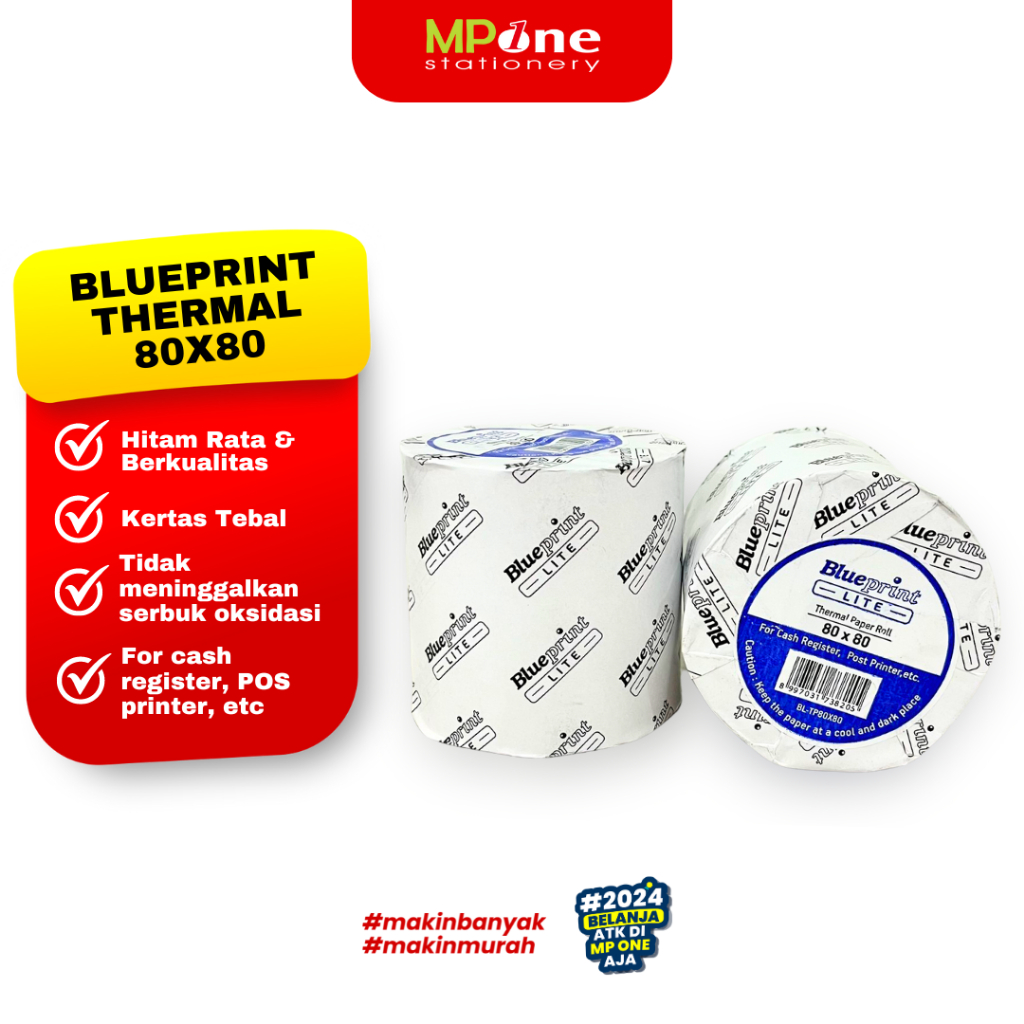 Jual Blueprint Kertas Kaisr Thermal 80x80 (1 ROLL) / Kertas Thermal ...