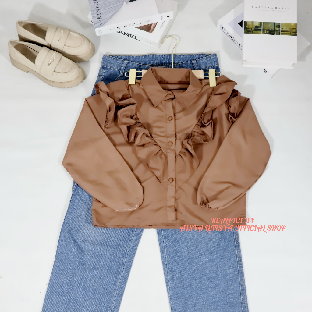 Jual Blouse wanita baju blouse rempel ruffle baju kerja baju cantik ...