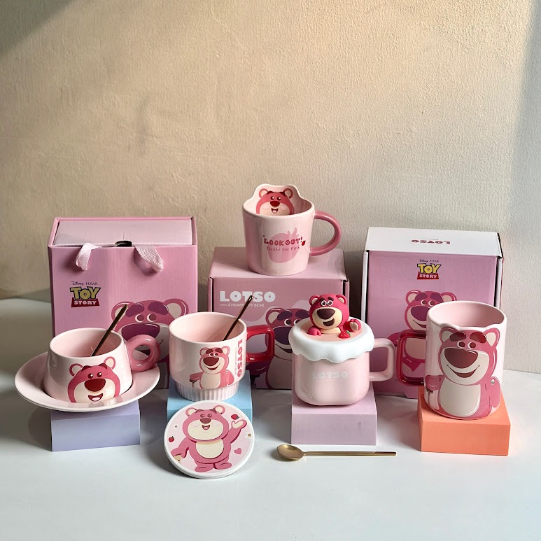 Jual Mug Gelas Cangkir Serba Lotso Keramik Set Dengan Piring Tatakan ...