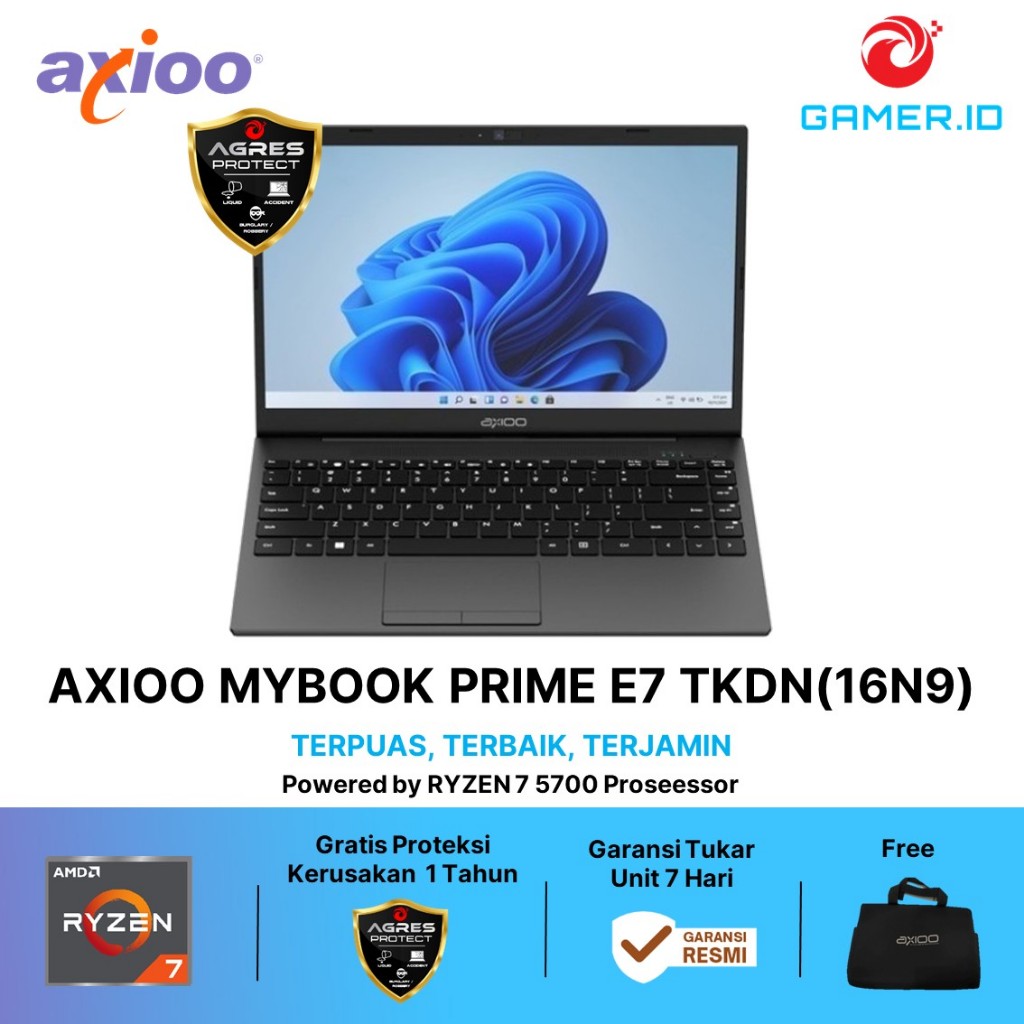 Jual AXIOO MYBOOK PRIME E7 TKDN(16N9) RYZEN 7 5700 16GB 1TB Win11PRO 14 ...