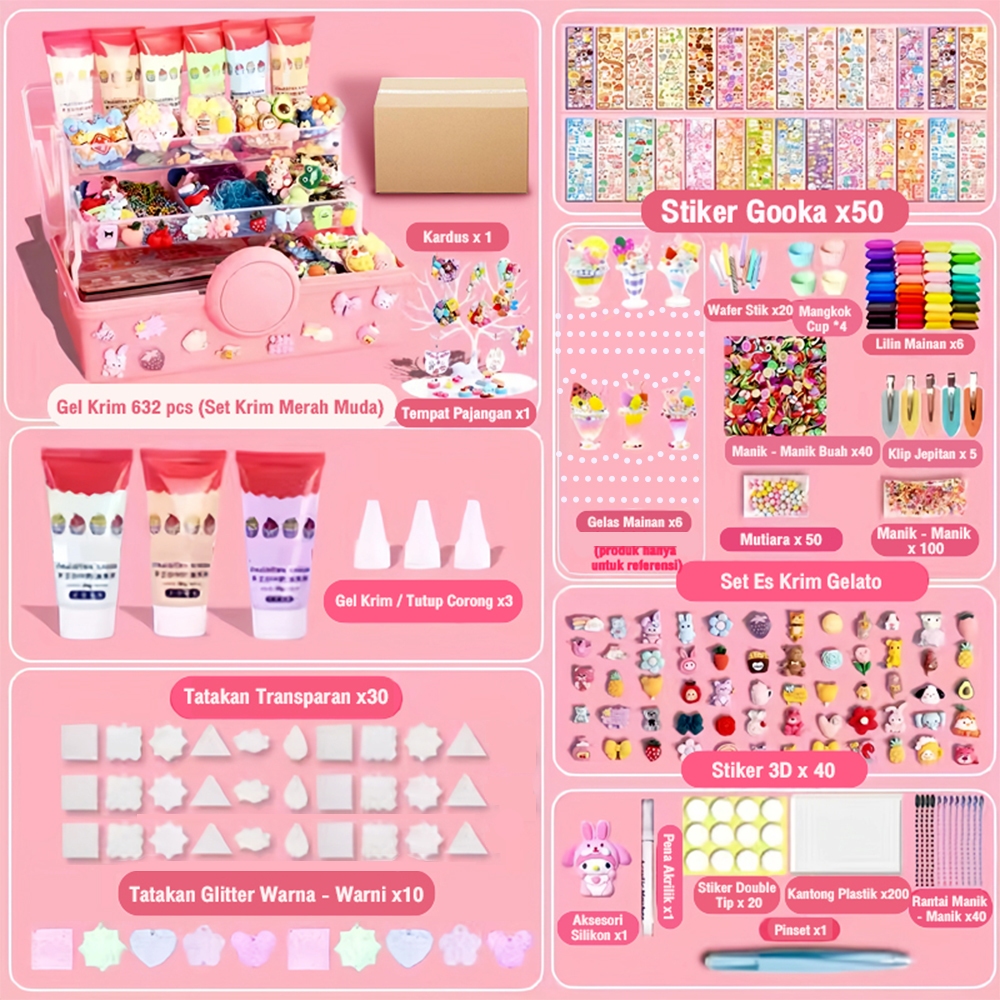 Jual [Hadiah Gratis] 942pcs DIY Guka Set DIY Gantungan Kunci Set Gooka ...