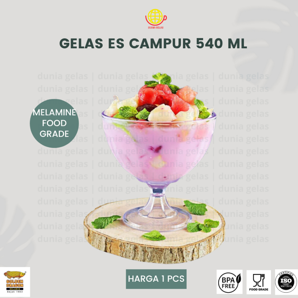 Jual 1 pcs Gelas Es Campur / Gelas Melamin Golden Dragon / Gelas ...