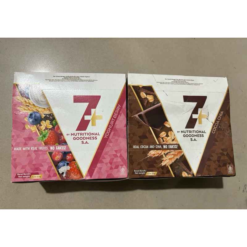 Jual 7+ Snack Bar Cocoa Chia, Yoghurt Berry isi 12pcs // Seven Plus ...