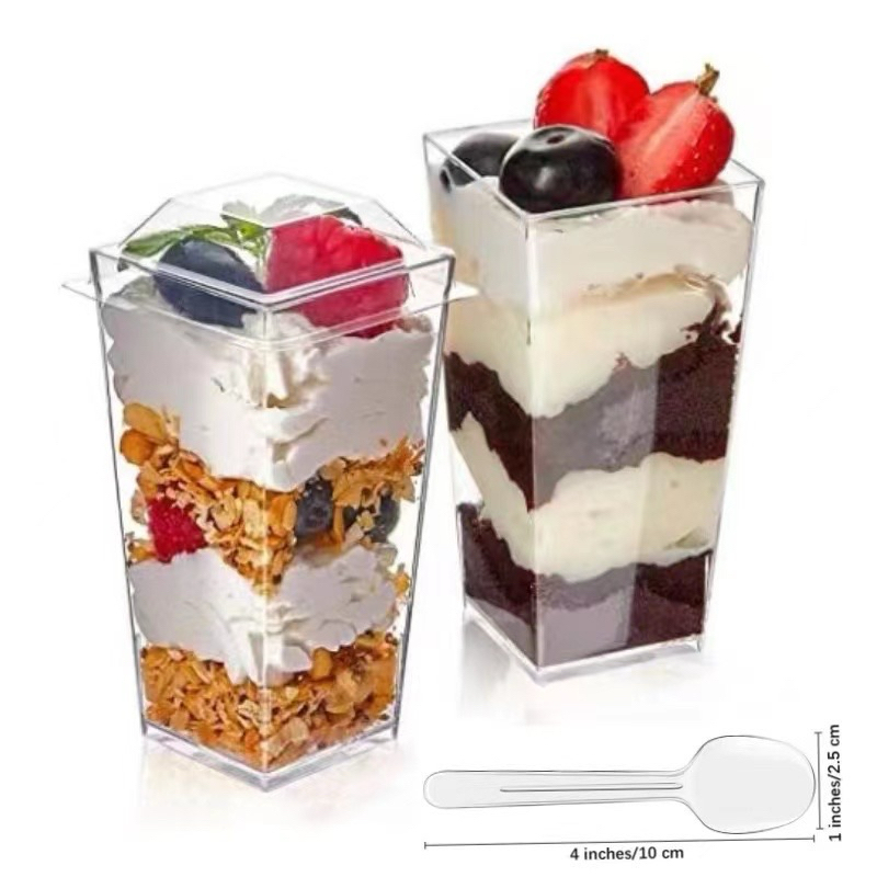 Jual Cup Pudding Mini 90ml isi 10 + Tutup dan Sendok | Shopee Indonesia