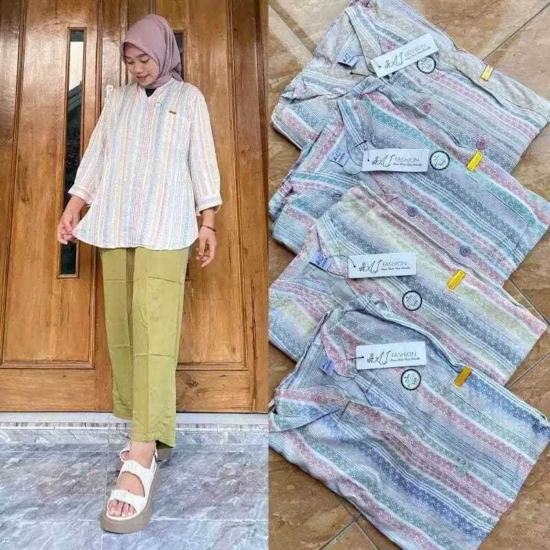 Jual ONE SET CRINKLE SALUR PREMIUM/SETELAN WANITA KEKINIAN/BAJU ATASAN WANITA DEWASA JUMBO LD ...