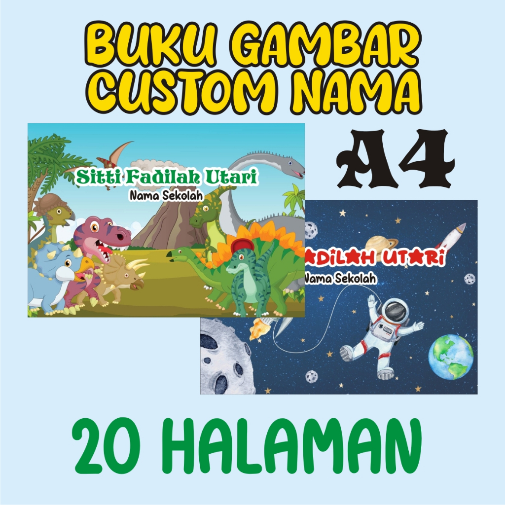Jual BUKU GAMBAR CUSTOM NAMA A4 SERI 1 | Shopee Indonesia