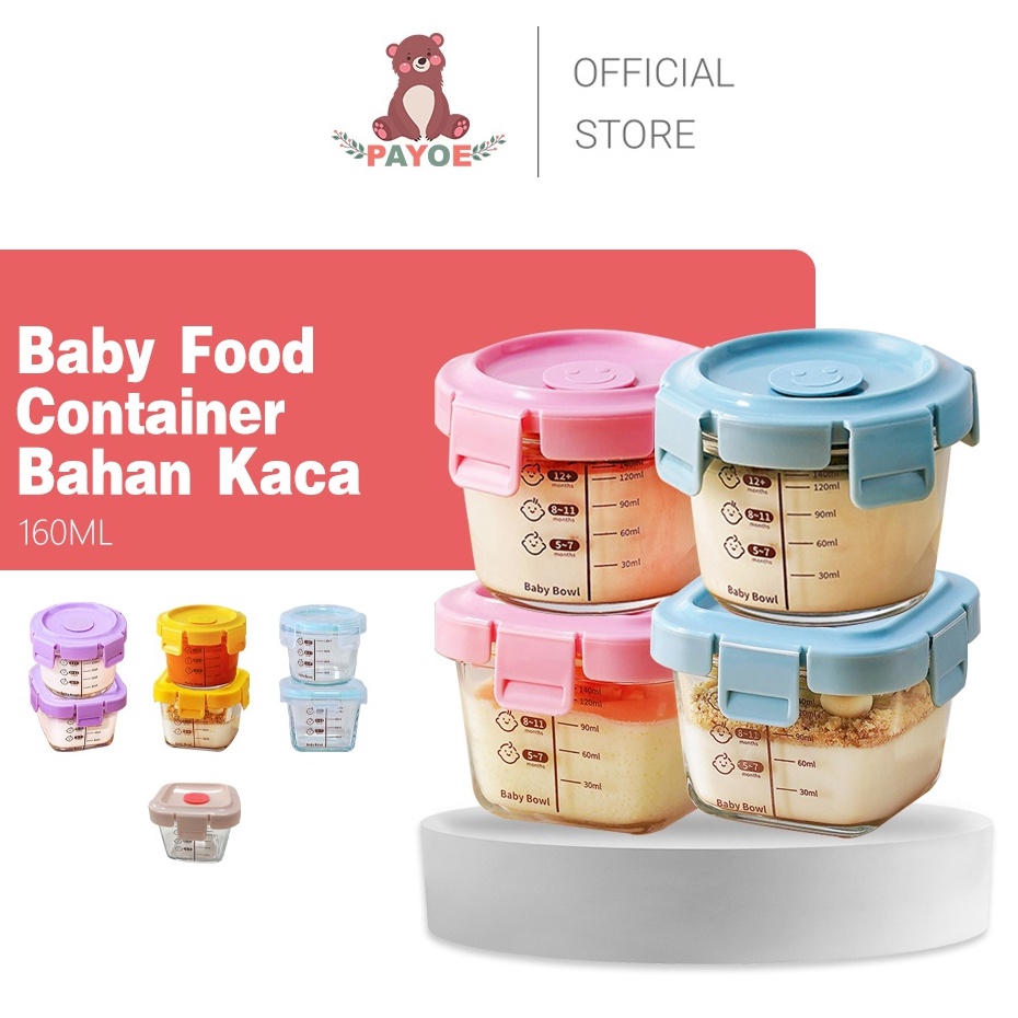 Jual PAYOE Tempat Kotak Mpasi Kaca Wadah Mpasi Kaca Penyimpanan Mpasi ...