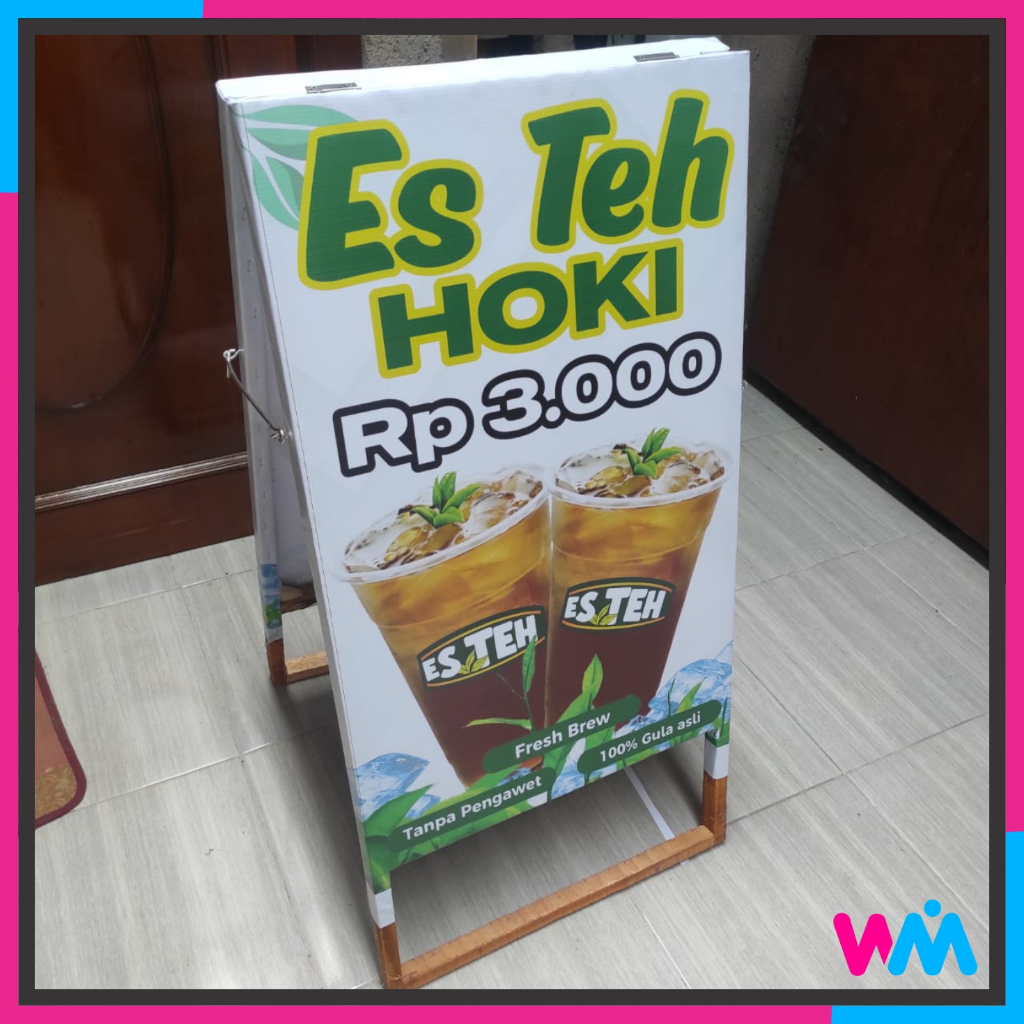 Jual Es Teh Hoki Stand Banner Segitiga Kayu Lipat 50 x 100 cm | Shopee ...