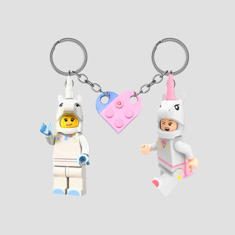Jual Dhis Project Shiny Keychain LEGO Minifigure Blue Unicorn & Pink ...