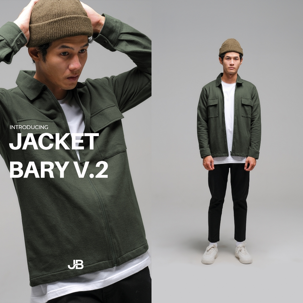 Jual JB - Jacket Bary V.2 Green Army - Jaket Kasual Pria | Shopee Indonesia