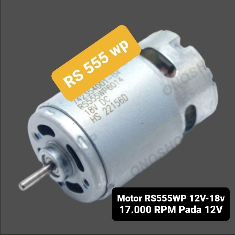 Jual Dinamo RS 555 RS555 WP DC motor high speed 12V - 18V rated 12v 17000 RPM | Shopee Indonesia